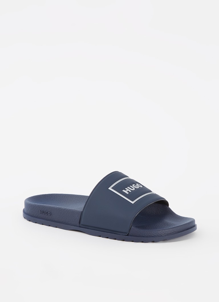 HUGO BOSS Match It badslipper met logo • Blauw • de Bijenkorf