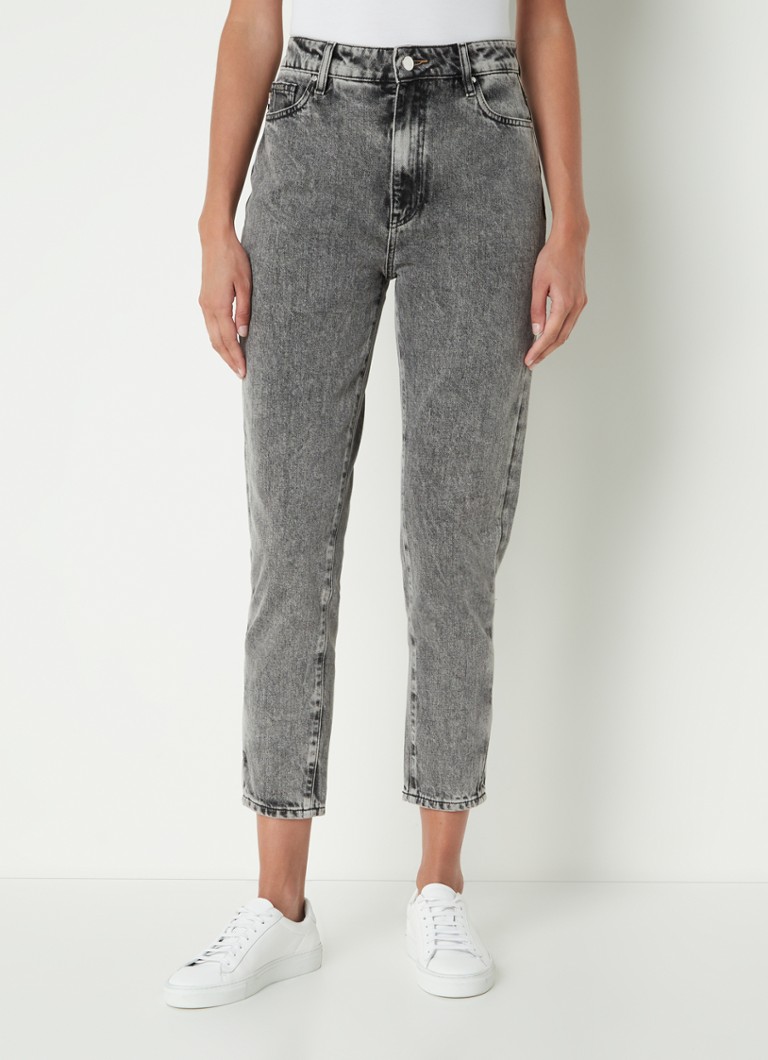 HUGO BOSS Modern Mom 4.0 high waist tapered cropped mom jeans • Grijs ...