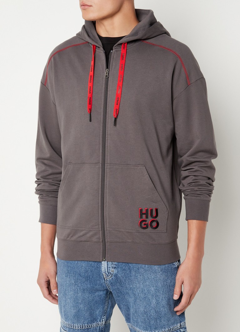 HUGO BOSS Monologo sweatvest met steekzakken en logoborduring ...