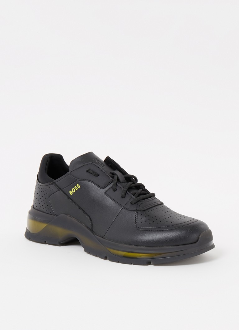 HUGO BOSS Netroit sneaker met leren details • Zwart • de Bijenkorf