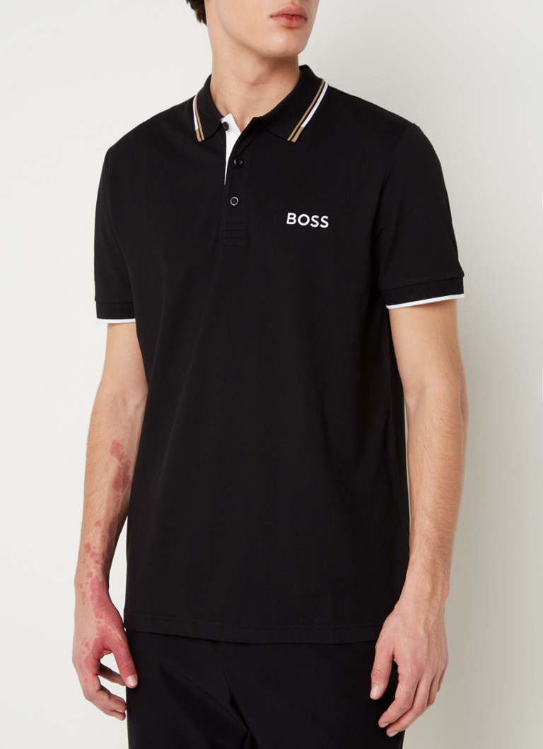 HUGO BOSS Paddy regular fit polo van piqué katoen • Diepzwart • de ...