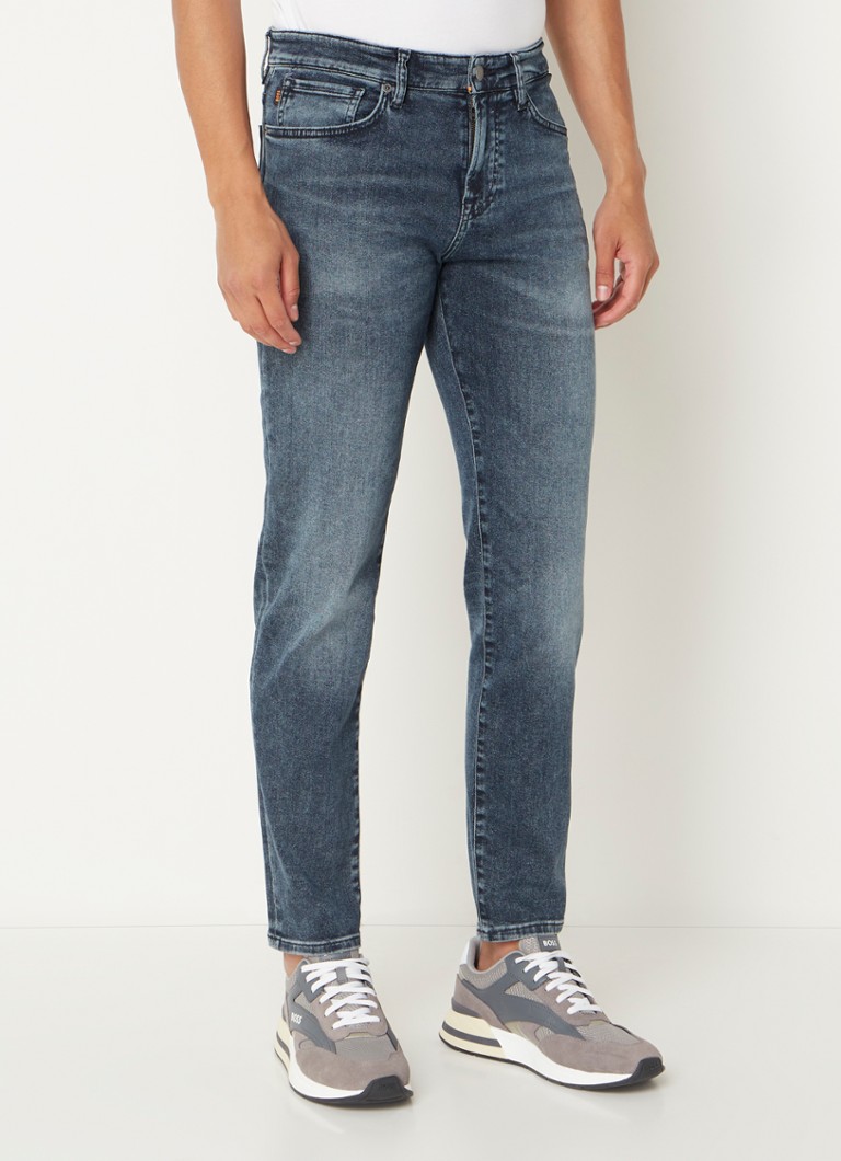 HUGO BOSS Re Maine regular fit jeans in lyocellblend met donkere ...