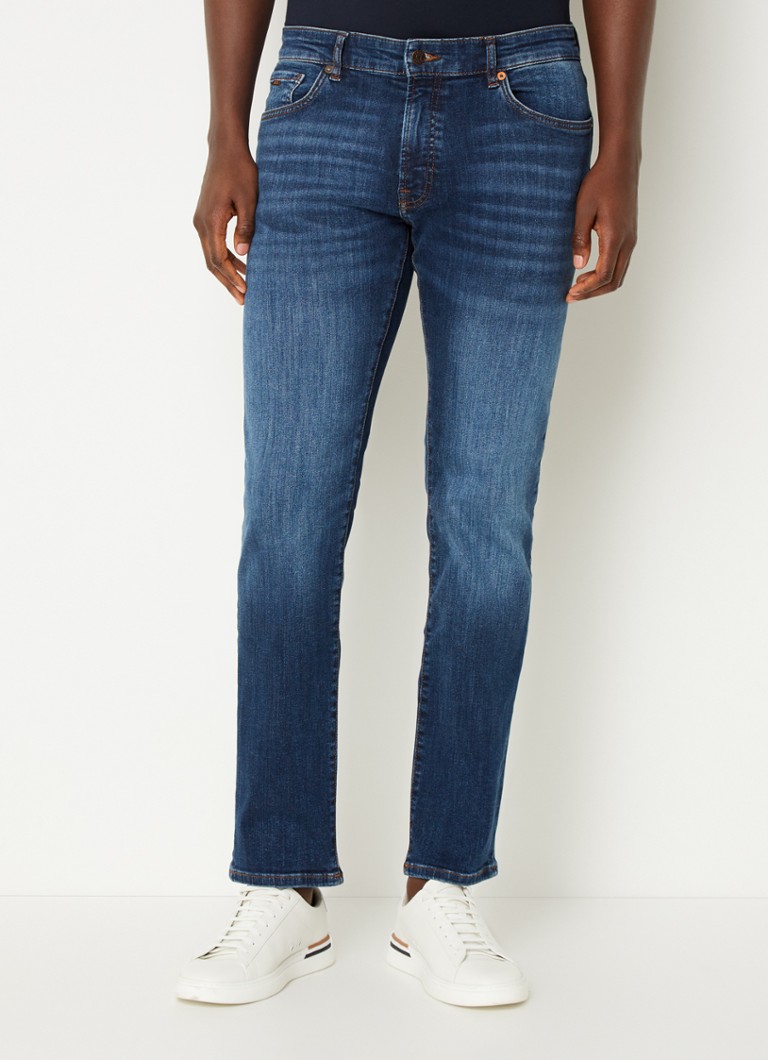 HUGO BOSS Regular fit jeans met donkere wassing • Indigo • de Bijenkorf