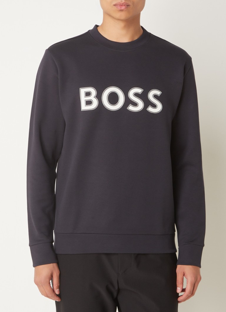 HUGO BOSS Salbo sweater met logo • Donkerblauw • de Bijenkorf