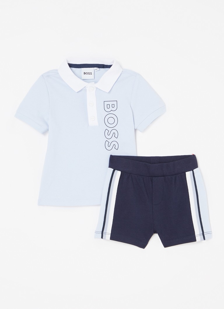 HUGO BOSS Set met polo en korte broek 2-delig • Lichtblauw • de Bijenkorf