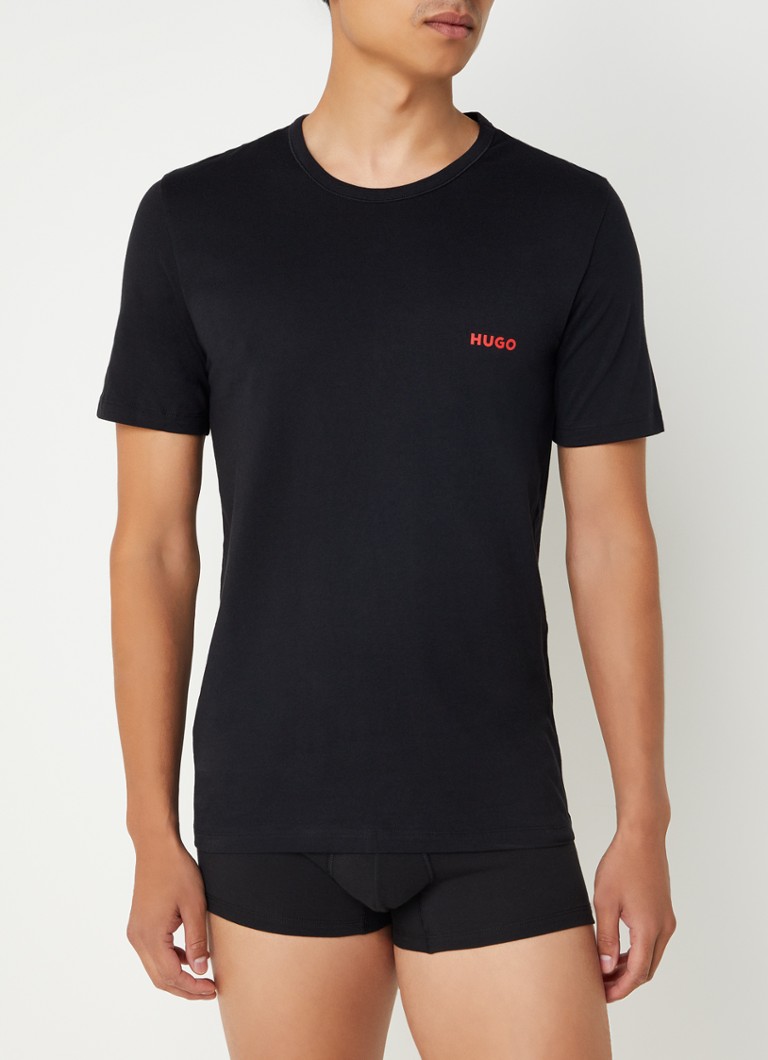HUGO BOSS T-shirt met logo in 3-pack • Indigo • de Bijenkorf