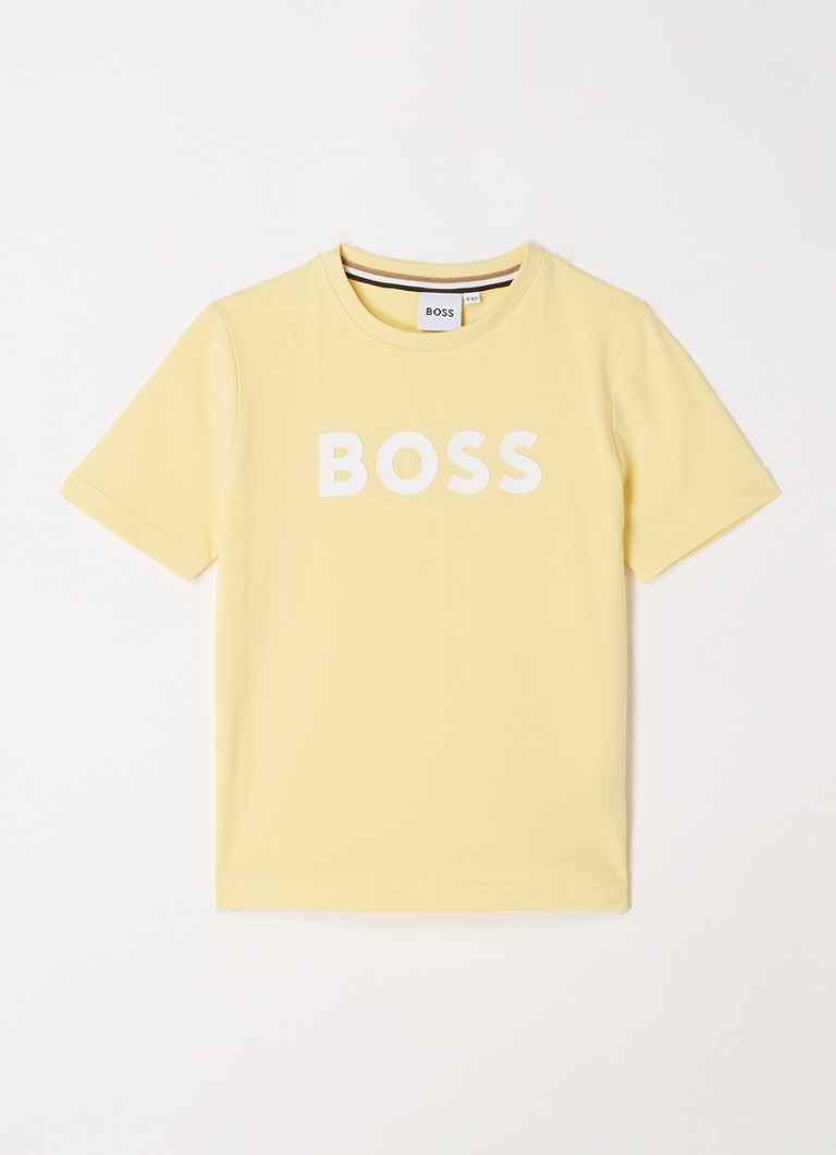 HUGO BOSS T-shirt met logoprint • Geel • de Bijenkorf