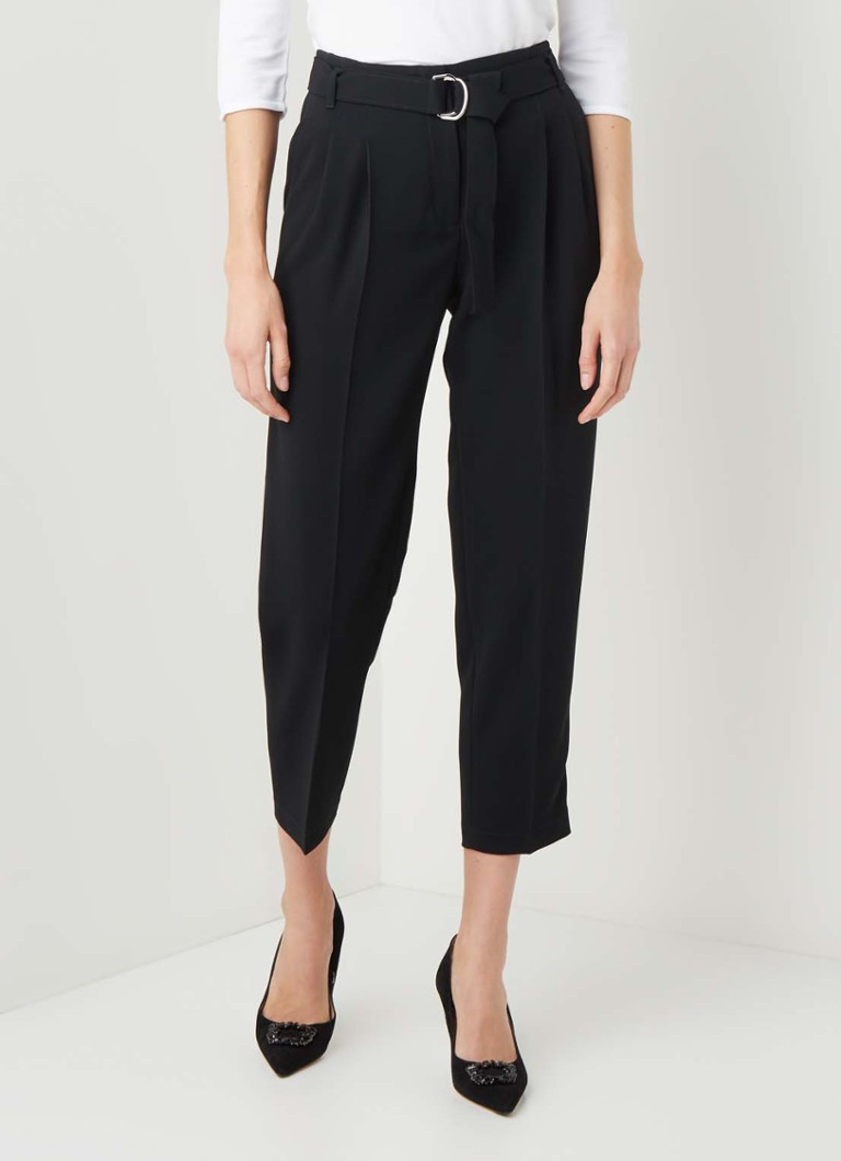 HUGO BOSS Tapia high waist tapered fit pantalon van crêpe met ...