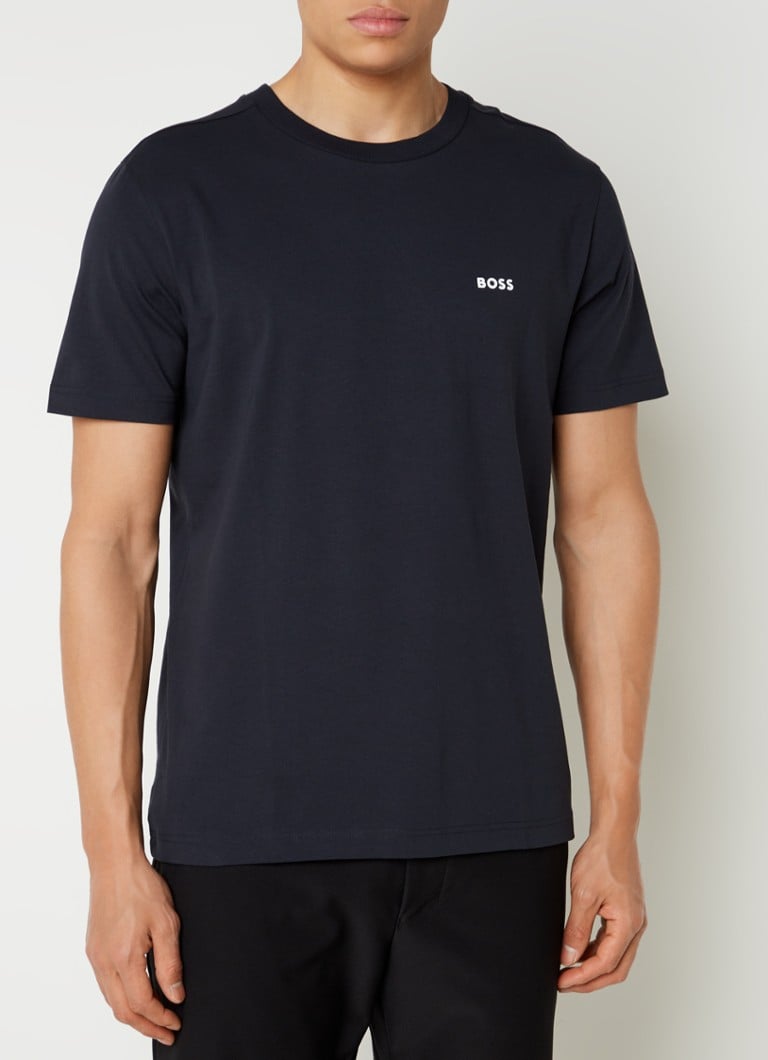 HUGO BOSS Tee 101 T-shirt met logo • Donkerblauw • de Bijenkorf