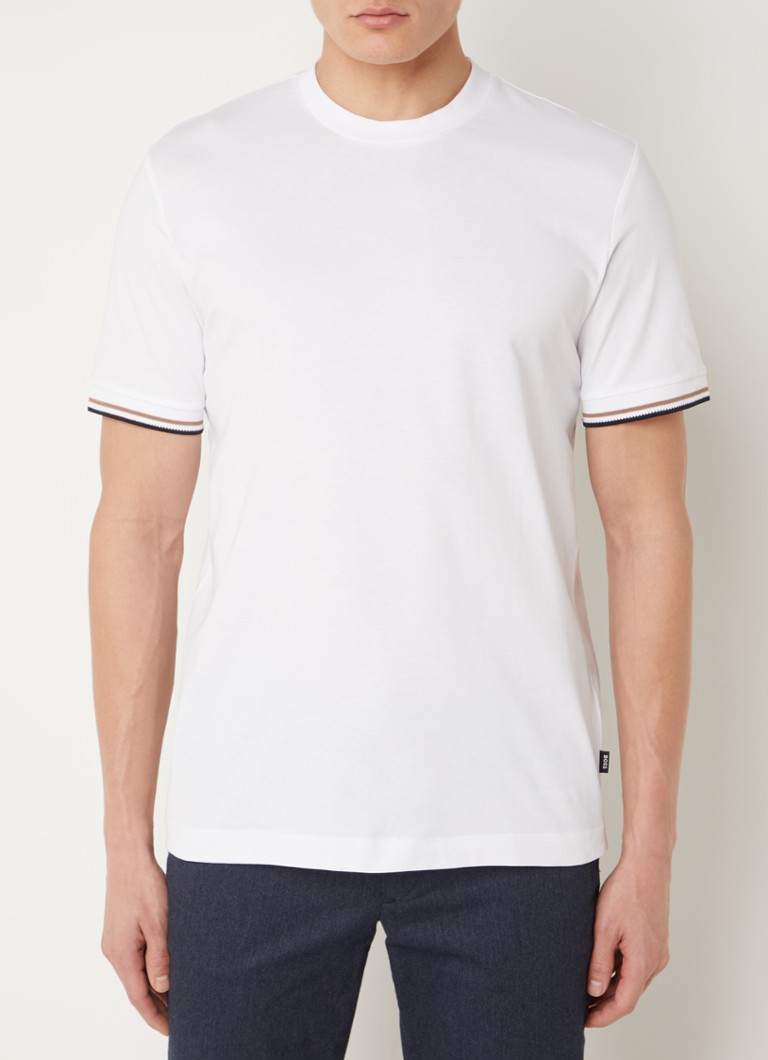 HUGO BOSS Thompson T-shirt met stretch • Wit • de Bijenkorf