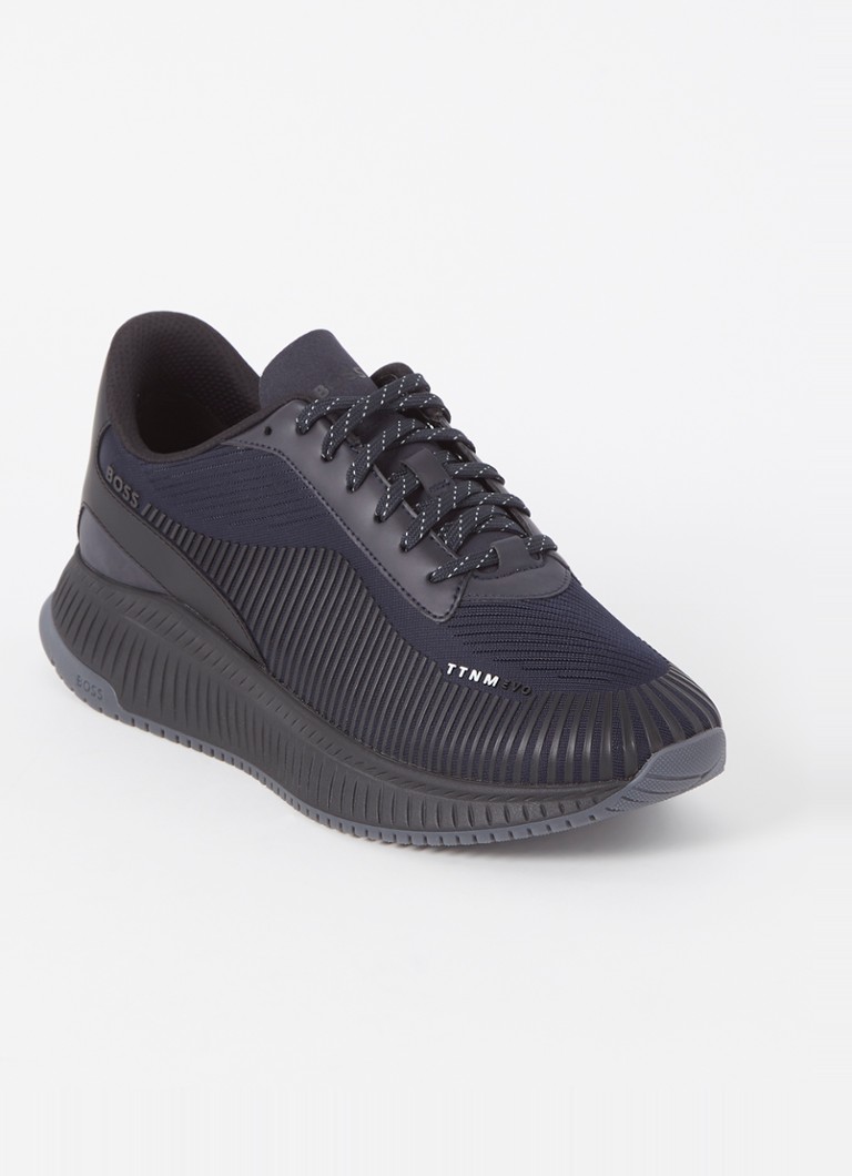 HUGO BOSS TTNM Evo Runn sneaker met mesh details • Blauw • de Bijenkorf