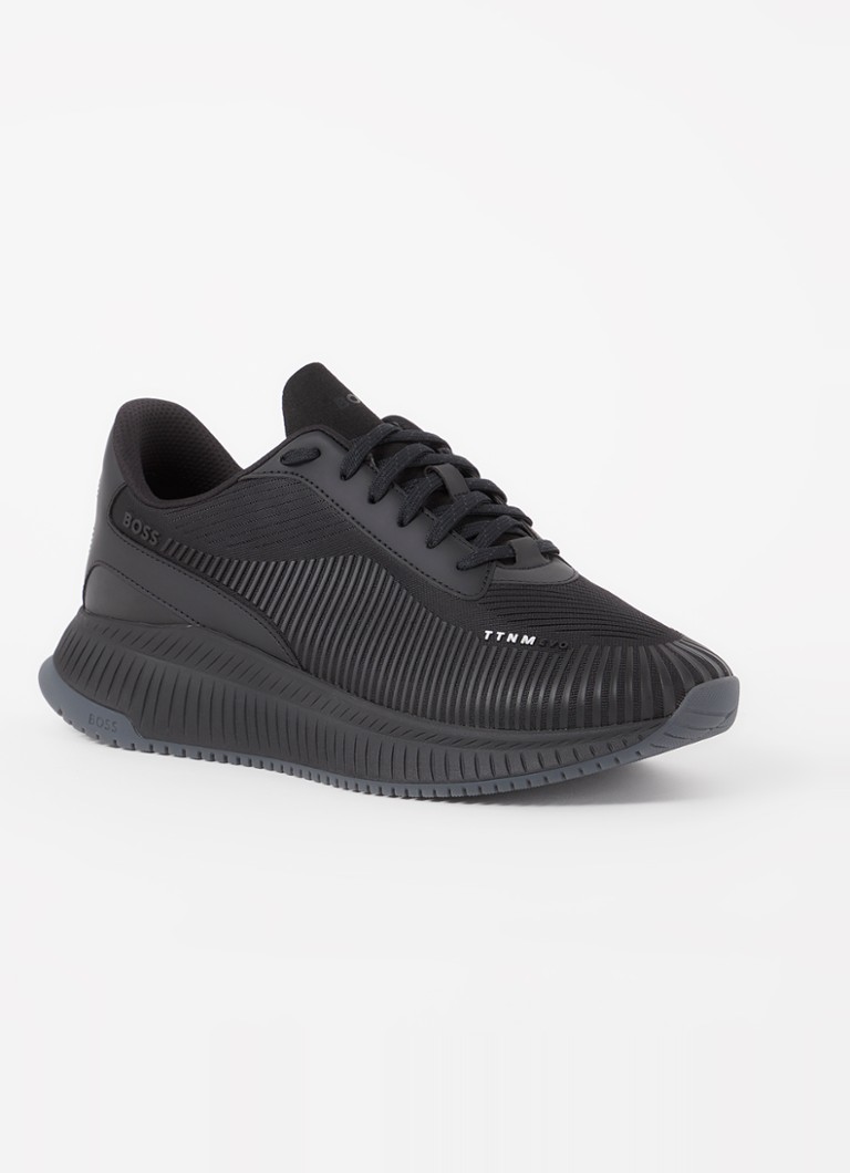 HUGO BOSS TTNM Evo Runn sneaker met mesh details • Zwart • de Bijenkorf