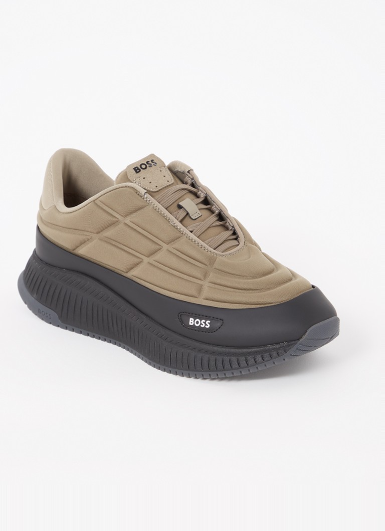 HUGO BOSS TTNM Evo Runn sneaker met structuur • Khaki • de Bijenkorf