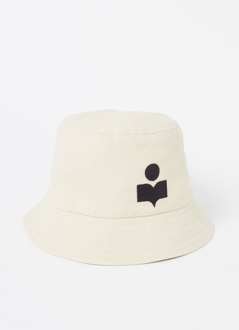 Isabel Marant Haley bucket hoed met logo • Ivoor • de Bijenkorf