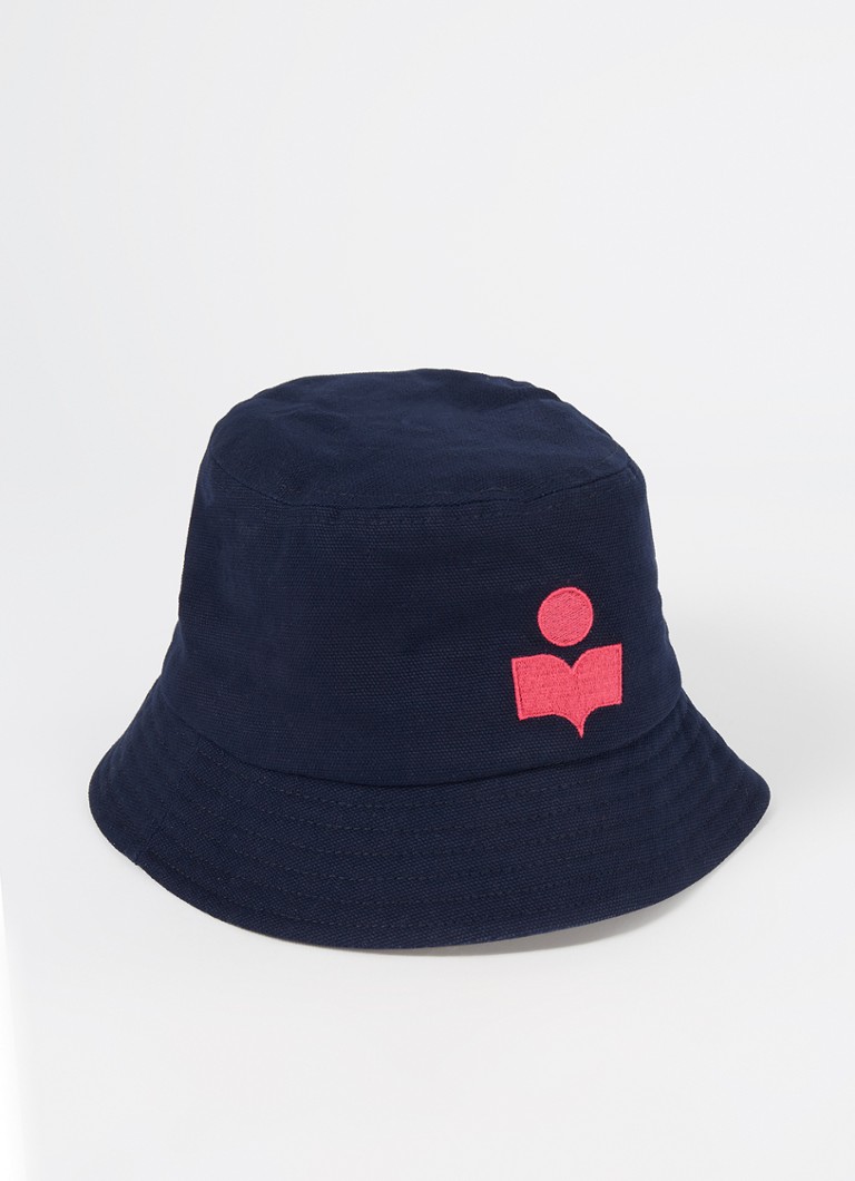 Isabel Marant Haley bucket hoed met logo • Blauw • de Bijenkorf