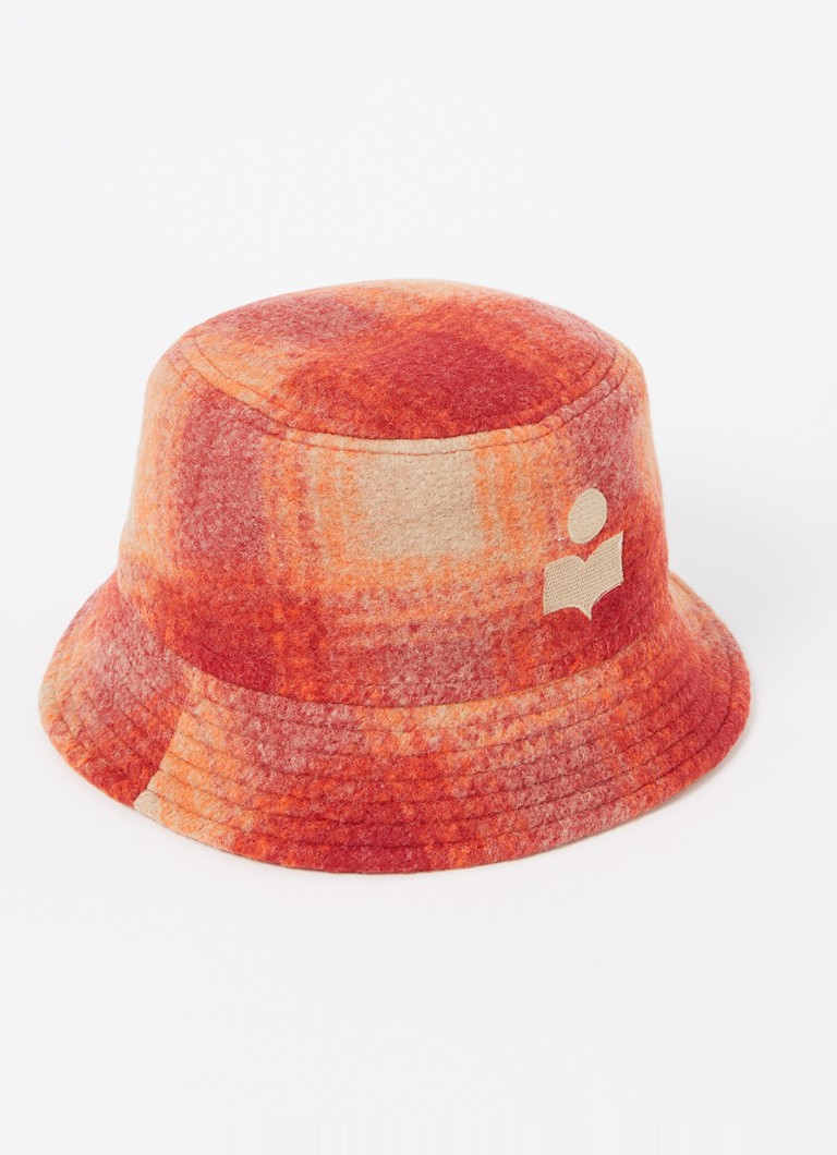 Isabel Marant Haley bucket hoed met logoborduring • Oranje • de Bijenkorf