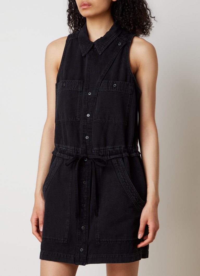 Isabel Marant Ines mini jurk van denim met trekkoord en steekzakken ...