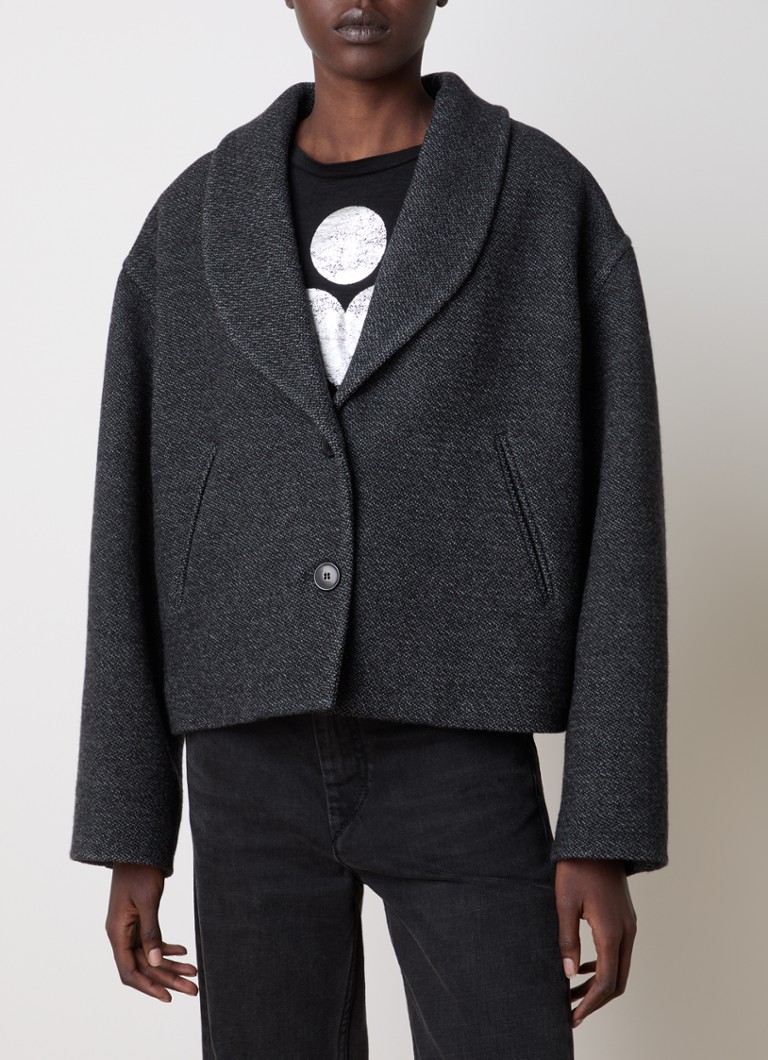 Isabel Marant Lanna jack in wolblend in gemêleerd dessin • Antraciet • de Bijenkorf