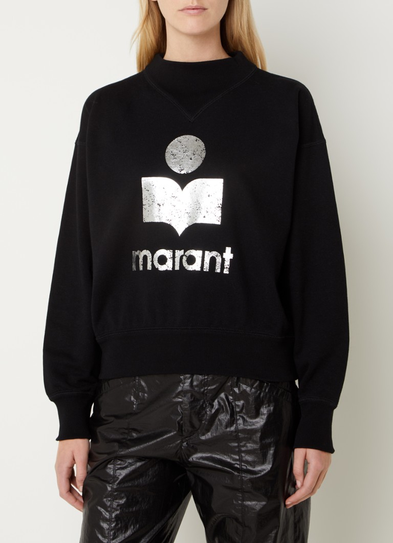 Isabel Marant Moby sweater met logoprint • Zwart • de Bijenkorf