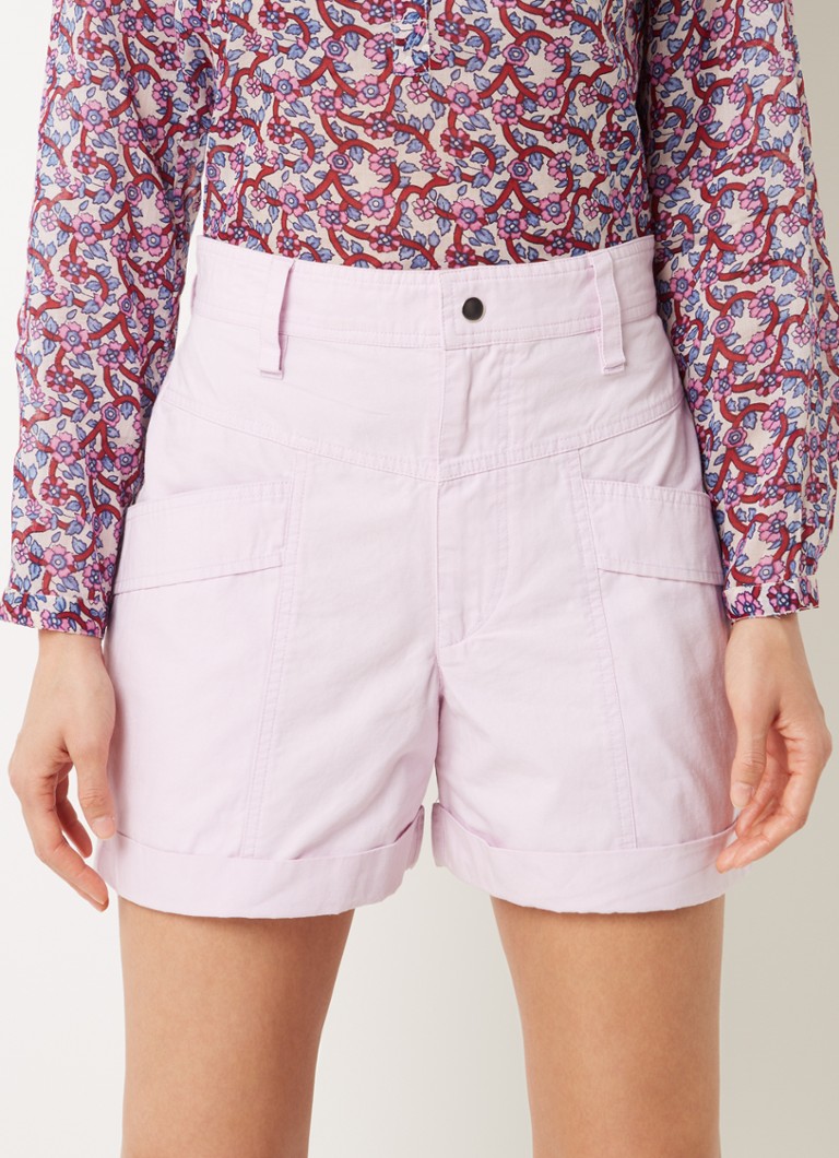 Isabel Marant Rachel high waist straight fit korte spijkerbroek • Lila ...