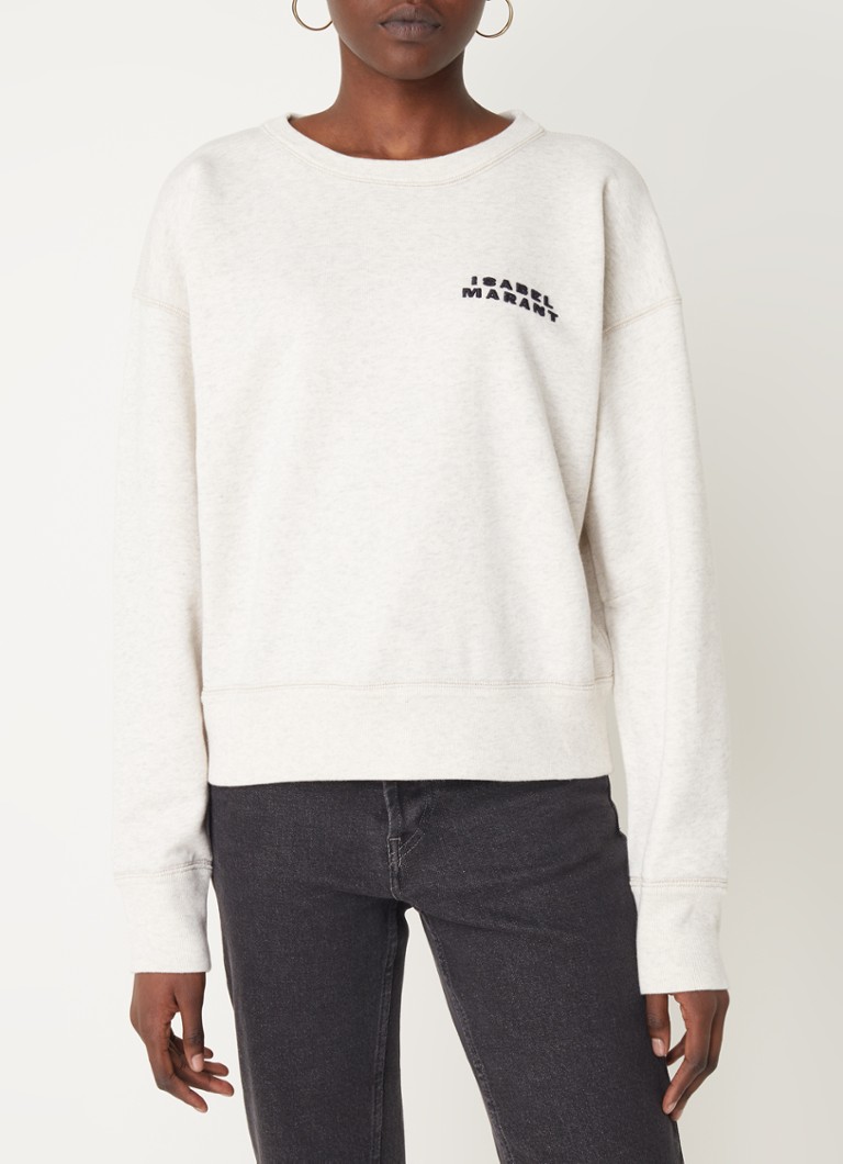 Isabel Marant Shad sweater met logoborduring • Grijsmele • de Bijenkorf