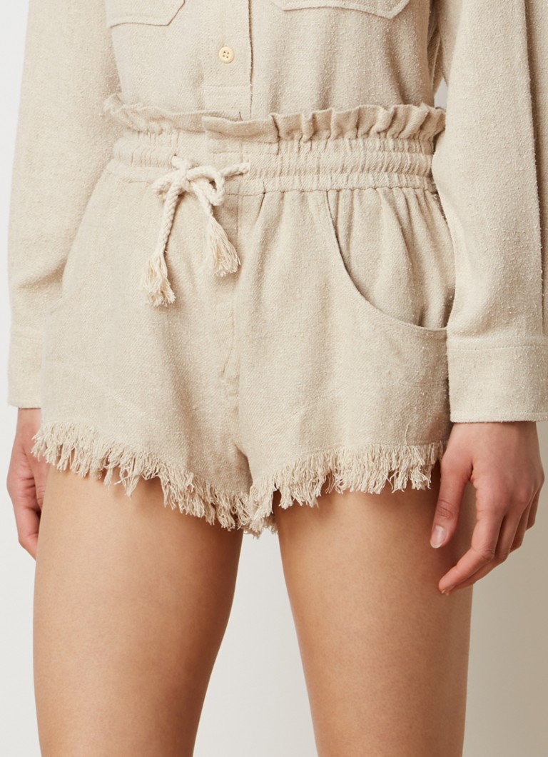 Isabel Marant Talapiz high waist straight fit korte broek van zijde ...