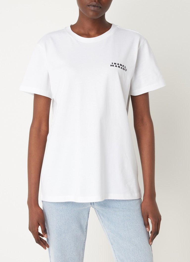 Isabel Marant Vidal T-shirt met logoborduring • Wit • de Bijenkorf