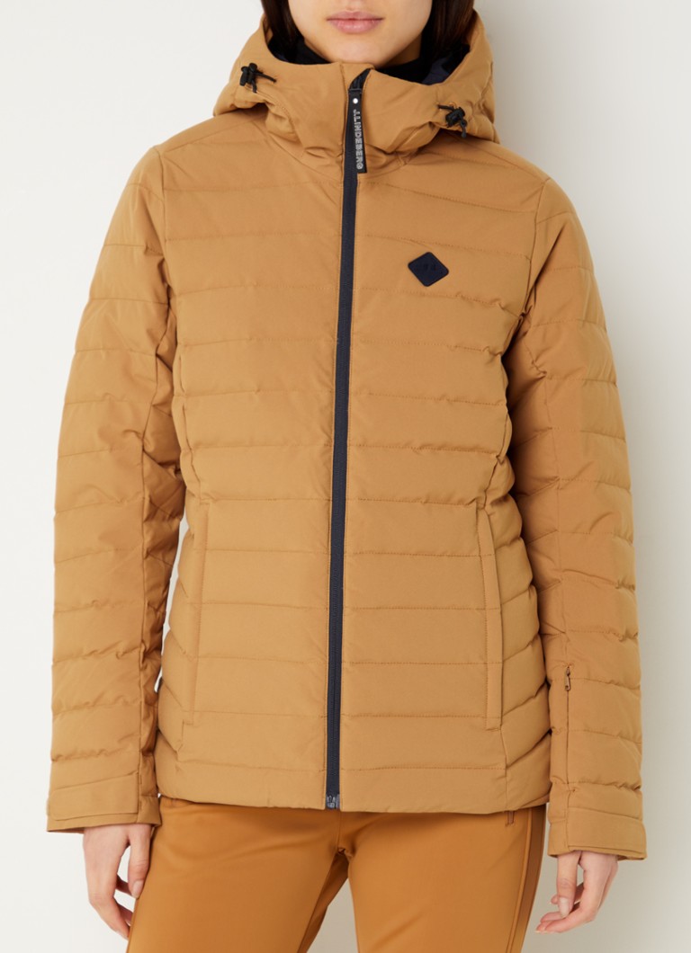 J.Lindeberg Gewatteerde ski-jas met donsvulling en capuchon • Cognac • de Bijenkorf