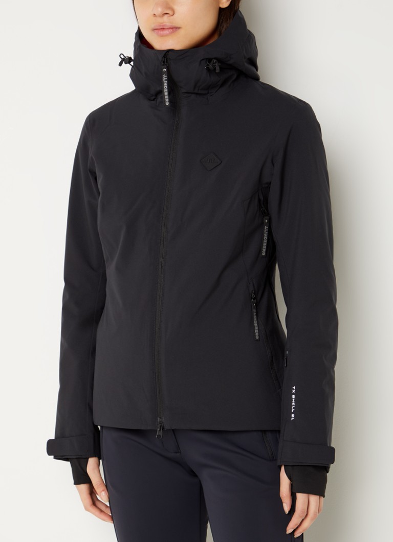 J.Lindeberg Starling softshell ski-jas met ritszakken en logo • Zwart • de Bijenkorf