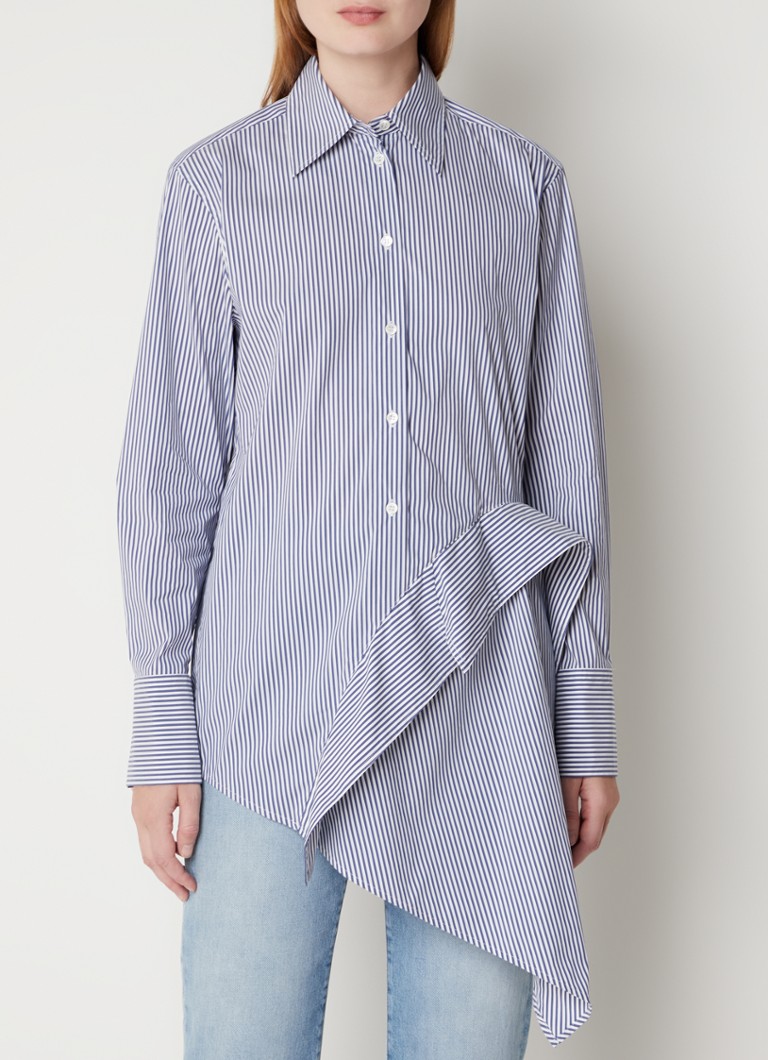 J.W. Anderson Blouse met streepprint en asymmetrische zoom • Blauw • de ...