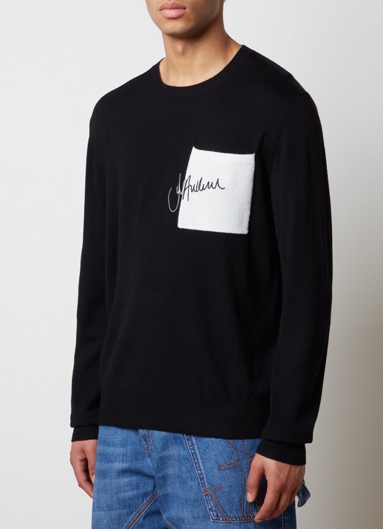 J.W. Anderson Signature fijngebreide trui van schapenwol met logo ...