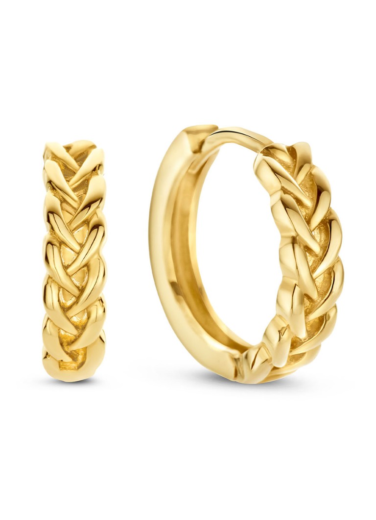 Jackie 14K Gold Petit Sablon oorringen van 14 karaat geelgoud • Goud • de Bijenkorf