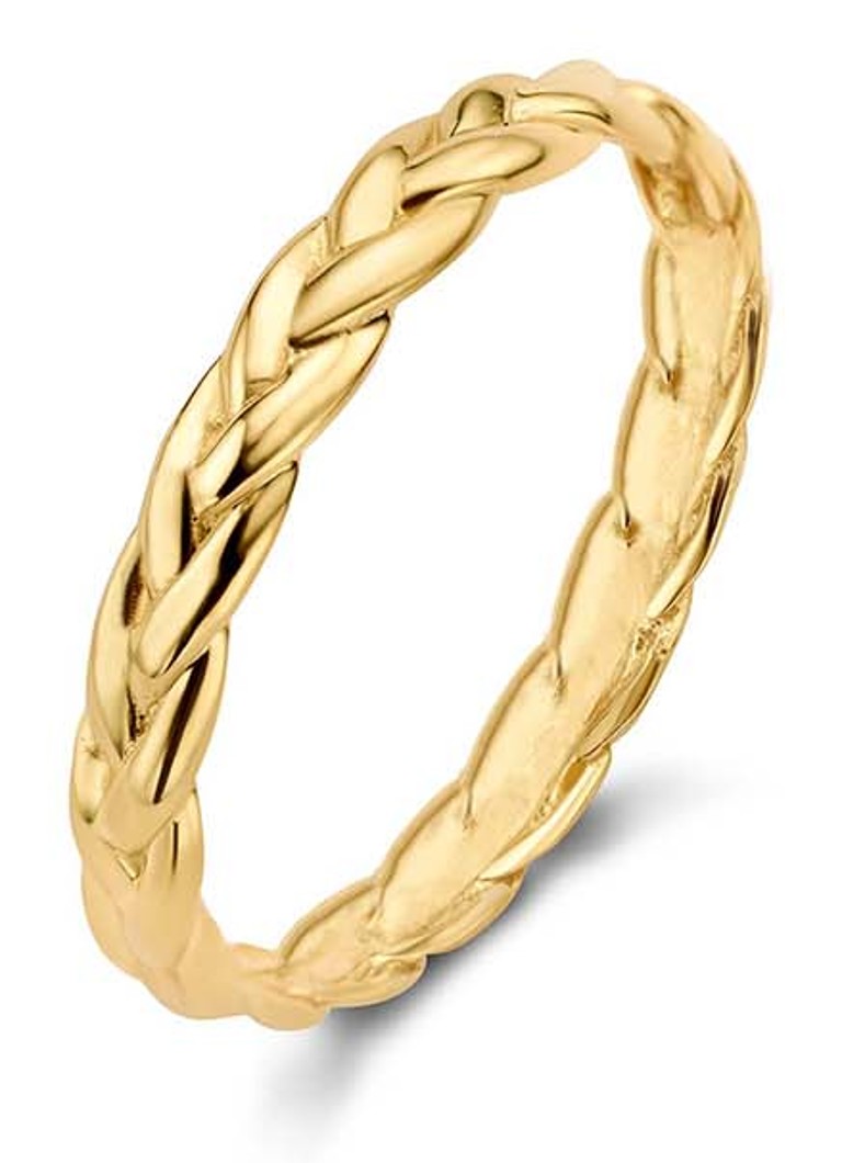 Jackie 14K Gold Petit Sablon ring van 14 karaat geelgoud • Geelgoud ...
