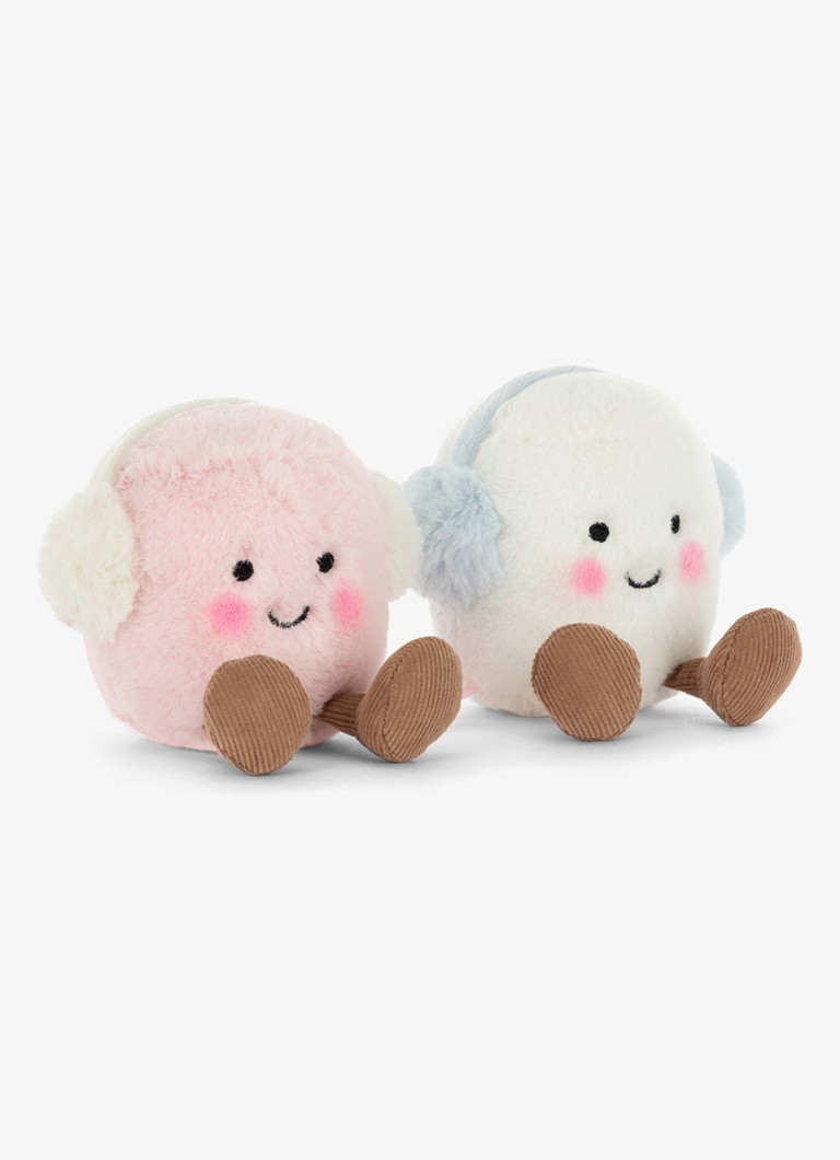 Jellycat Amuseables Toastie Pink and White Marshmallows knuffel 9 cm ...