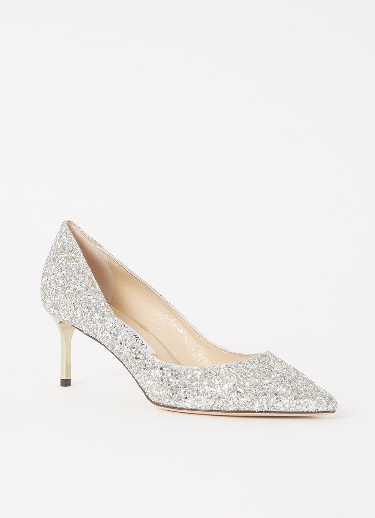 Jimmy Choo Romy 60 pump van leer met glitter • Goud • de Bijenkorf