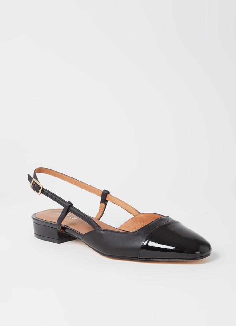 Jonak Dhapou slingback van leer • Diepzwart • de Bijenkorf