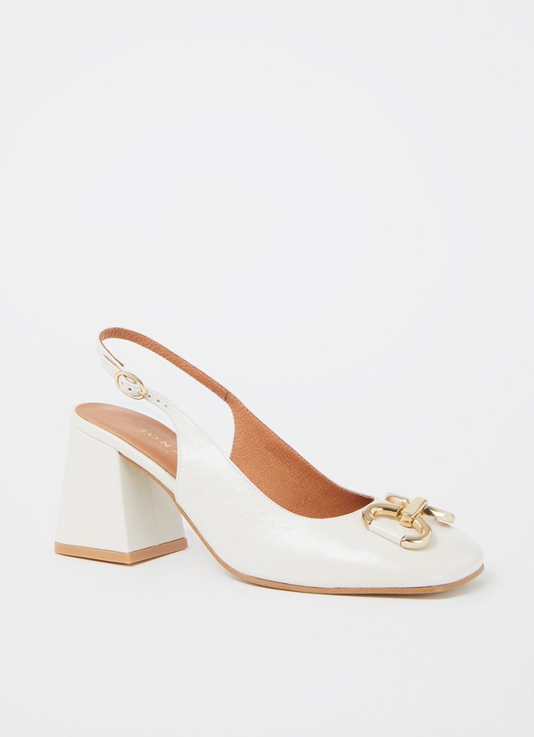 Jonak Double slingback van leer • Ivoor • de Bijenkorf