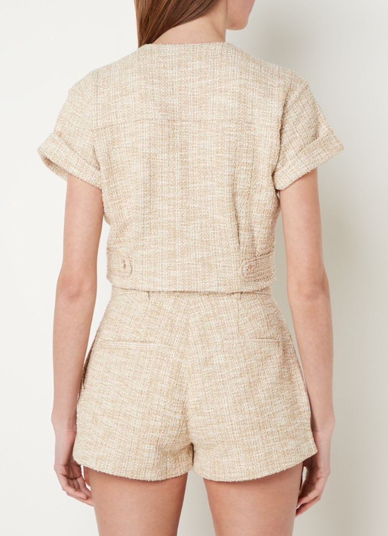 JOSH V Quinte crop top met tweed-look en lurex • Goud • de Bijenkorf