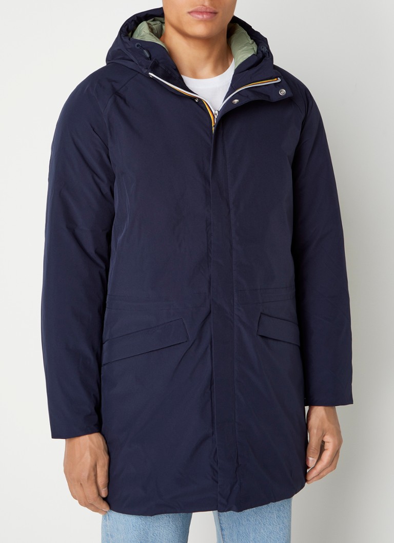 K-Way Jeremy parka met donsvulling en ritszakken • Blauw • de Bijenkorf