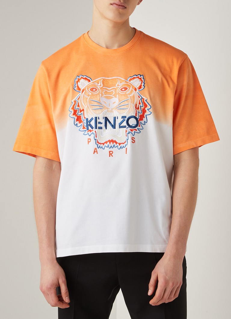 KENZO Icon Tiger oversized T-shirt met ombre kleurverloop • Oranje • de ...