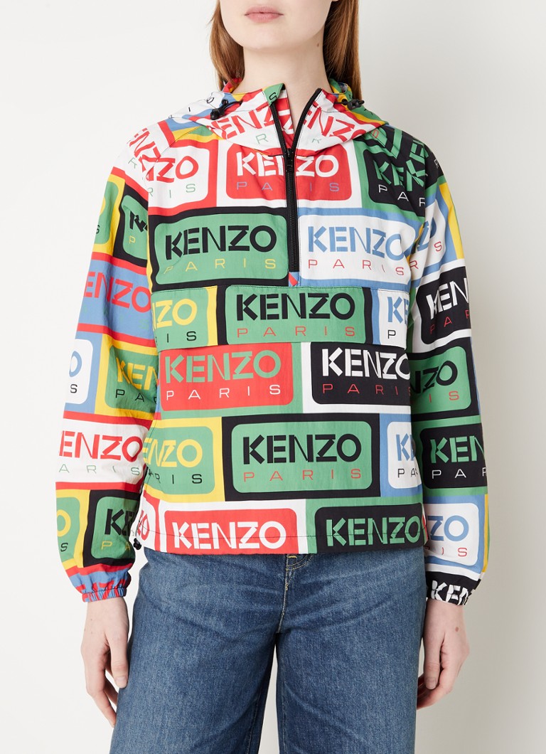 KENZO Labels opvouwbare windjack met logoprint • Groen • de Bijenkorf