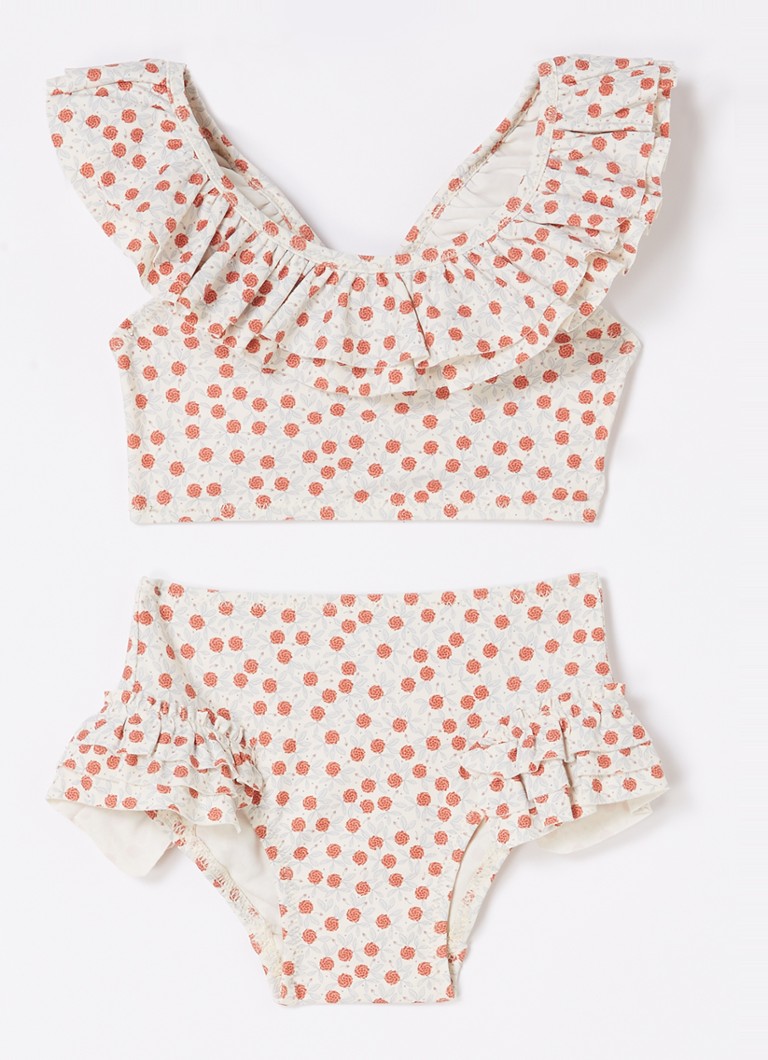 Konges Sløjd Mimi bikini met print en ruches • Creme • de Bijenkorf