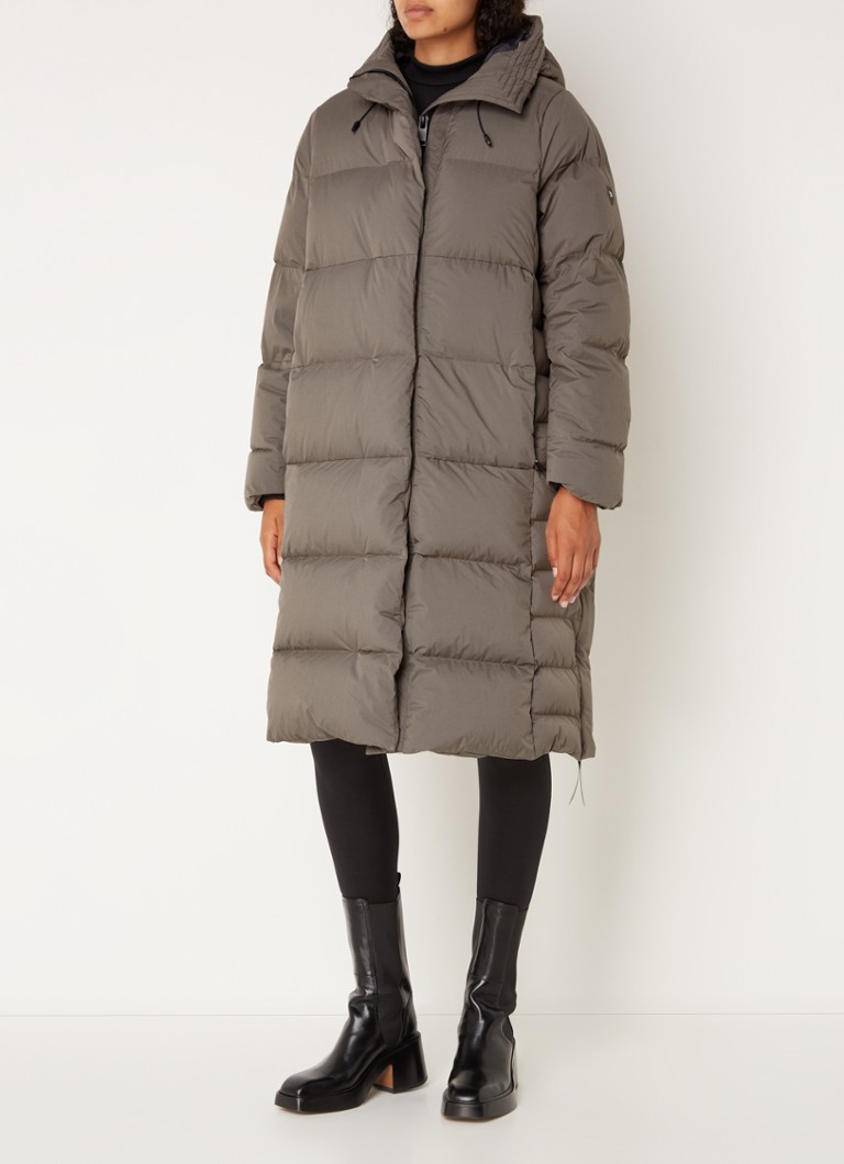 Krakatau Aitken gewatteerde jas met donsvulling en capuchon • Taupe • de Bijenkorf