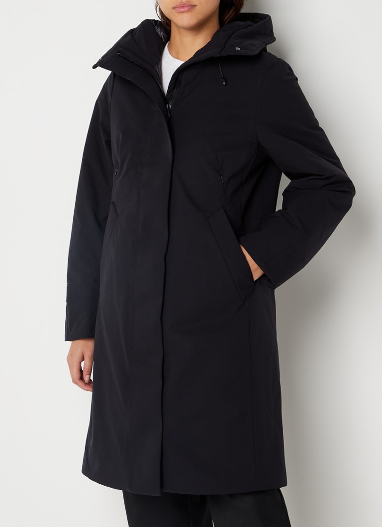 Krakatau Gaia gewatteerde parka met capuchon en steekzakken • Zwart • de Bijenkorf