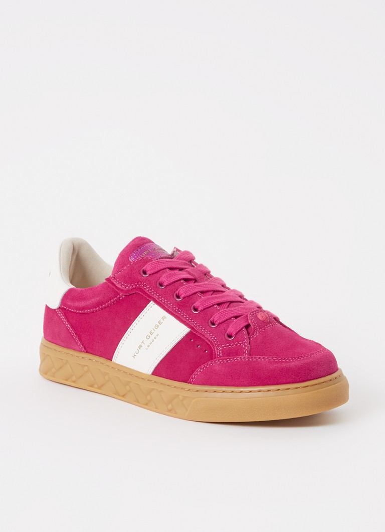 Kurt Geiger Kensington Slim Cupsole sneaker van suède met leren details ...