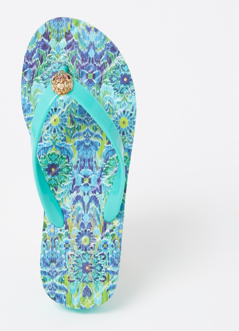 Kurt Geiger Kensington slipper met logo • Turquoise • de Bijenkorf