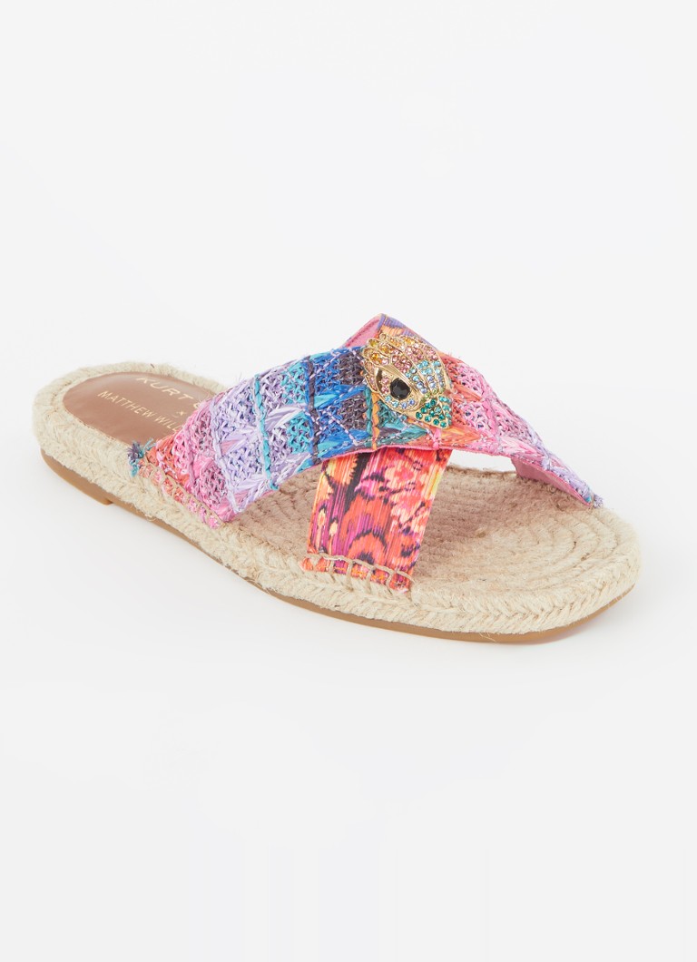 Kurt Geiger Kensington X espadrille slipper met strass • Rood • de ...