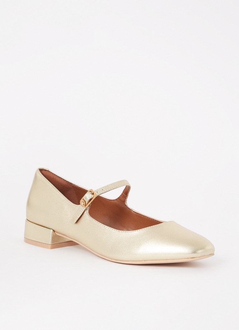 Kurt Geiger Mary Jane ballerina van leer • Goud • de Bijenkorf