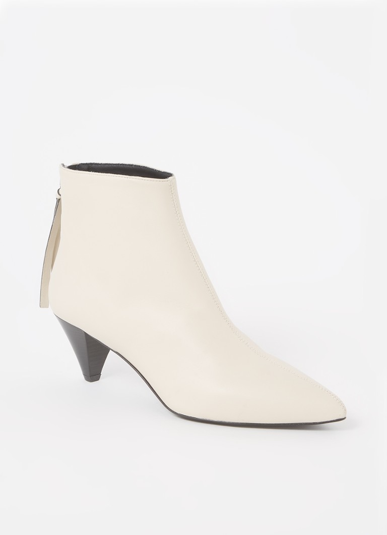 L.K.Bennett Angelique enkellaarsje van leer • Creme • de Bijenkorf