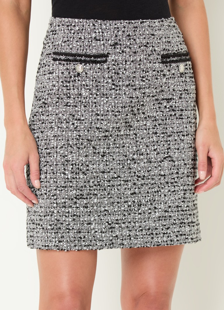 L.K.Bennett Charlie minirok met tweed-look • Zwart • de Bijenkorf